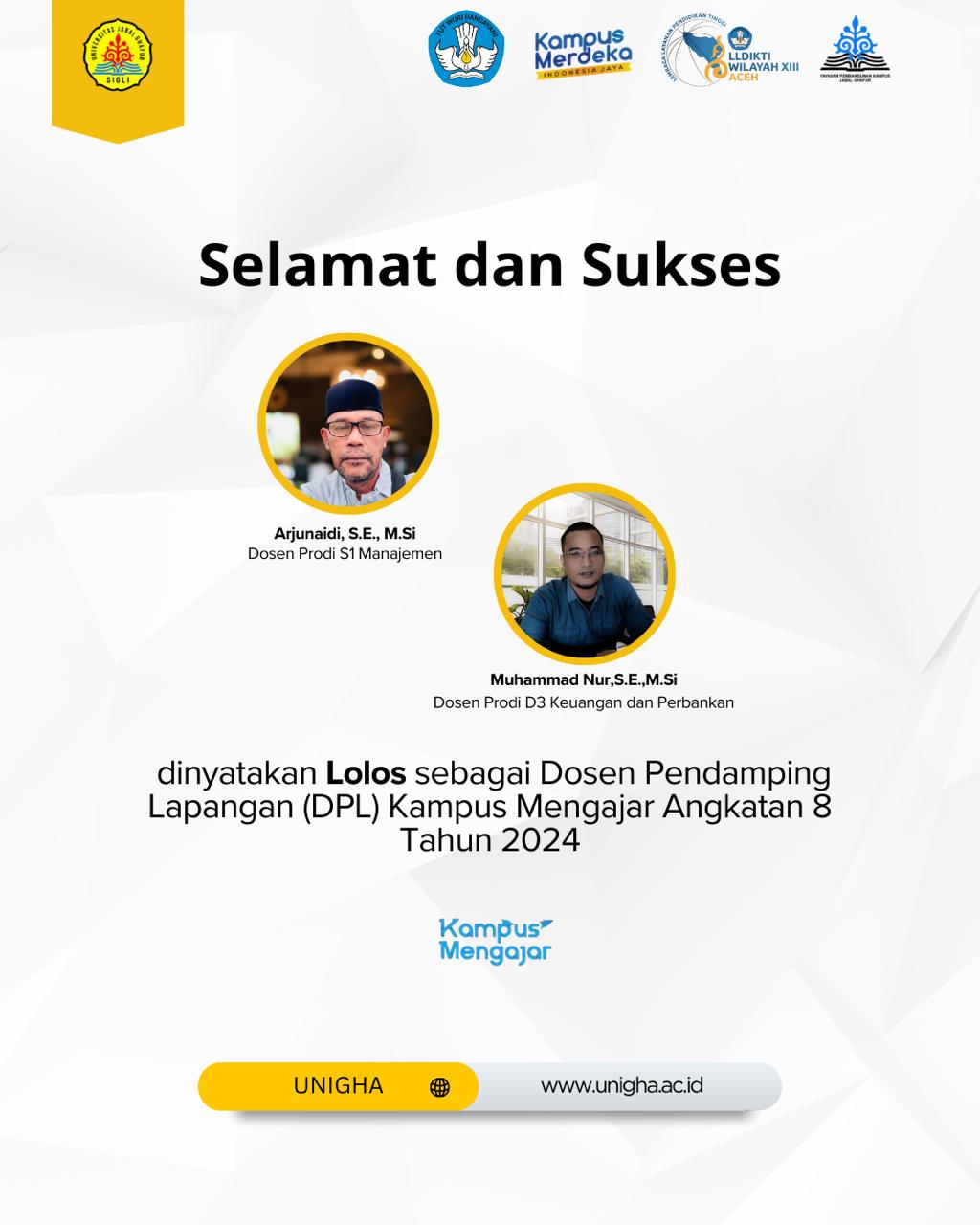 Dosen Pendamping Lapangan (DPL) Kampus Mengajar Angkatan 8 Tahun 2024 FAKULTAS KEGURUAN DAN ILMU ...